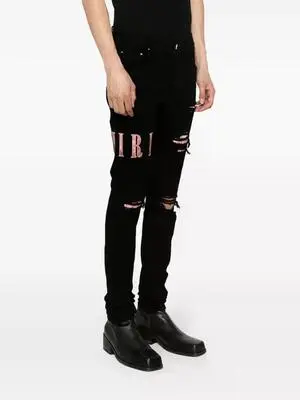 Amiri Waxed Logo-appliqué Skinny Jeans