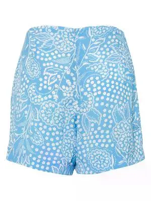 BAMBAH Azalea High-waisted Floral Print Shorts - Blue