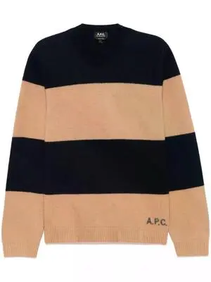 A.p.c. Edward Knitted Virgin Wool Jumper - Blue
