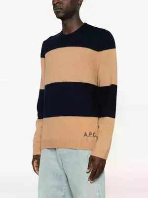 A.p.c. Edward Knitted Virgin Wool Jumper - Blue
