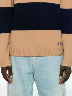 A.p.c. Edward Knitted Virgin Wool Jumper - Blue