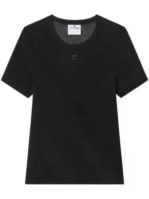 COURREGES Mesh T-shirt - Black