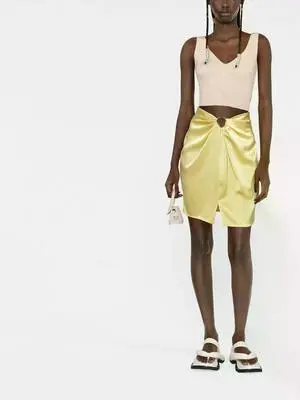 Nanushka Draped Satin Mini Skirt