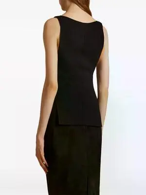 Khaite The Evelyn Ribbed Tank Top - Black