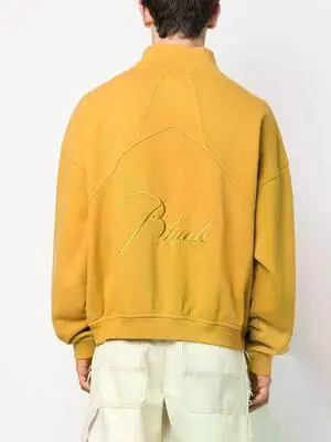 Rhude Logo-embroidered Quarter-zip Sweatshirt - Yellow