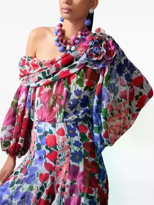 Carolina Herrera Jardin-print One-shoulder Top
