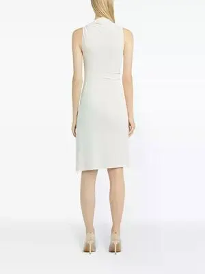 COURREGES Draped-detail Midi Dress - Neutrals