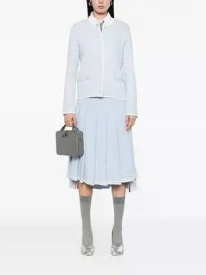Thom Browne Pleated Tweed Midi Skirt