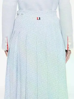 Thom Browne Pleated Tweed Midi Skirt