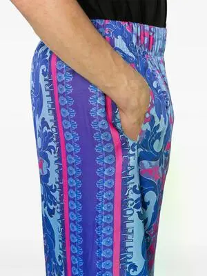Versace Baroque-pattern Bermuda Shorts - Blue