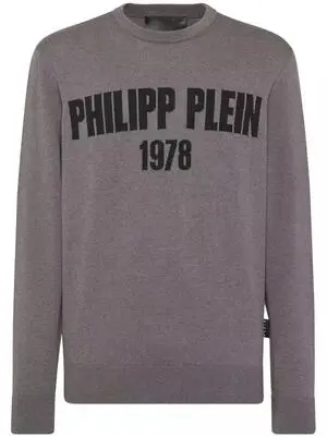 Philipp Plein 1978 Intarsia-knit Sweater - Grey