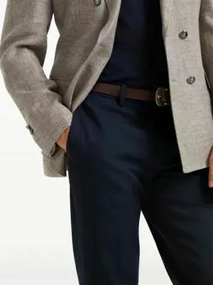 Brunello Cucinelli Gabardine-weave Trousers - Blue