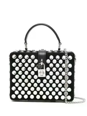 Dolce & Gabbana Dolce Box Rhinestone-embellished Tote - Black