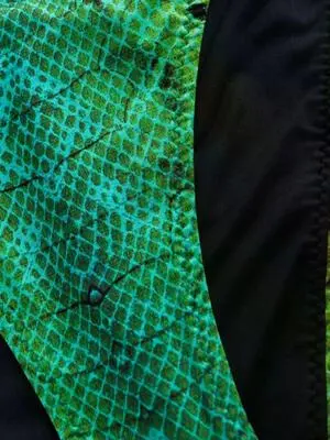 NOIRE SWIMWEAR Snakeskin Print High-waisted Bikini Bottom
