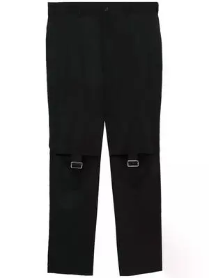 Comme Des Garçons Strap-detail Straight-leg Trousers - Black