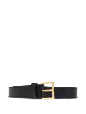Versace Leather Belt With Gold-tone Buckle - Black