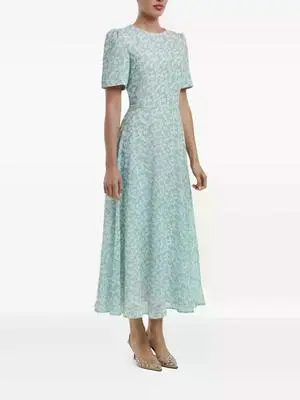 POST MERIDIEM Floral-print Midi Dress - Purple