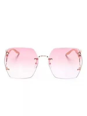 Gucci Double G Geometric-frame Sunglasses