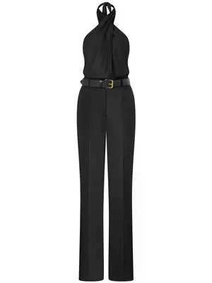 Moschino Belted Halterneck Jumpsuit - Black