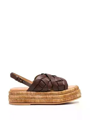 TOD'S Leather Platform Espadrilles