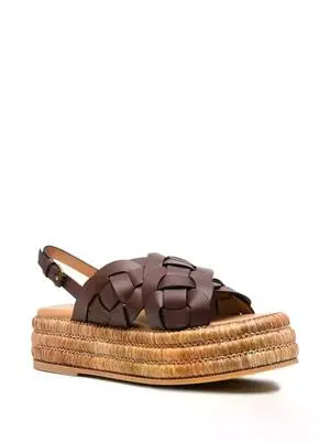 TOD'S Leather Platform Espadrilles