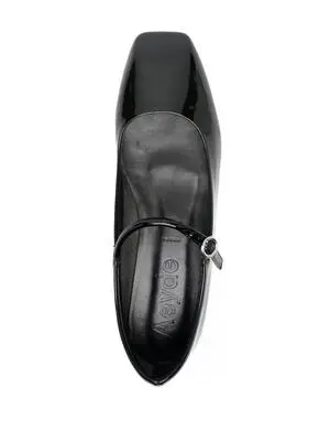 AeydĒ Uma Leather Ballerina Shoes - Black
