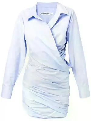 Alexander Wang Asymmetric Cotton Shirtdress - Blue