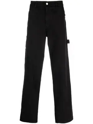AWAKE NY Logo-embroidered Straight-leg Jeans