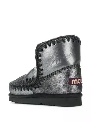 Mou Woven Detail Boots - Black