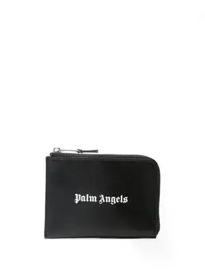 Palm Angels Logo-print Leather Cardholder - Black
