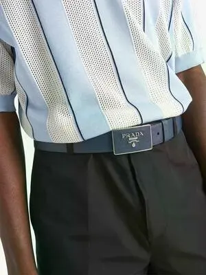 Prada Saffiano Leather Belt - Blue