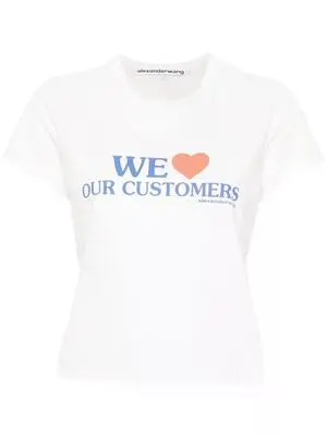 Alexander Wang Slogan-print Cropped T-shirt - Pink