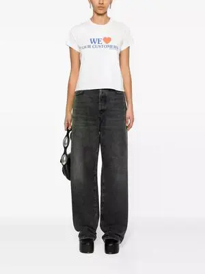Alexander Wang Slogan-print Cropped T-shirt