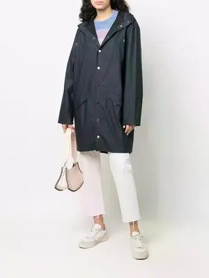 Rains Drawstring Hood Raincoat - Blue