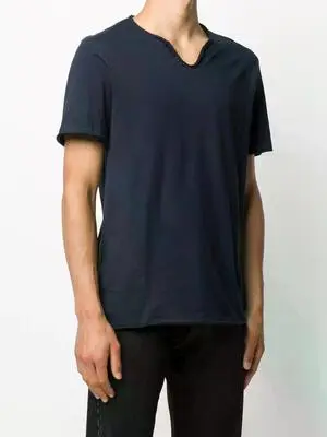Zadig&Voltaire Monastir Henley-neck T-shirt - Blue