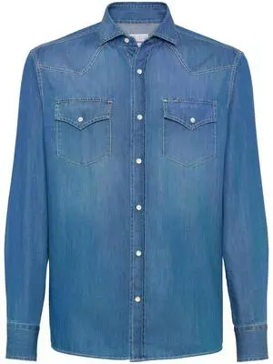 Brunello Cucinelli Denim Press-stud Fastening Shirt