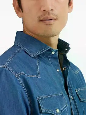 Brunello Cucinelli Denim Press-stud Fastening Shirt