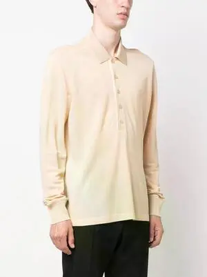 TOM FORD Piqué Long-sleeve Polo Shirt