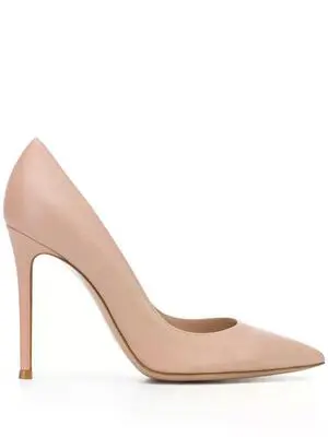GIANVITO ROSSI 105 Leather Pumps - Neutrals