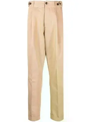 Roberto Cavalli Pleat-detail Straight-leg Trousers - Neutrals
