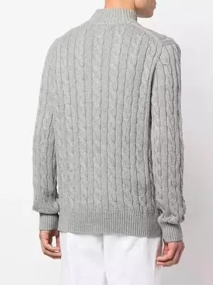 Polo Ralph Lauren Cable-knit Quarter-zip Jumper - Grey