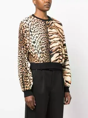 Roberto Cavalli Animal-print Long-sleeve Blouse