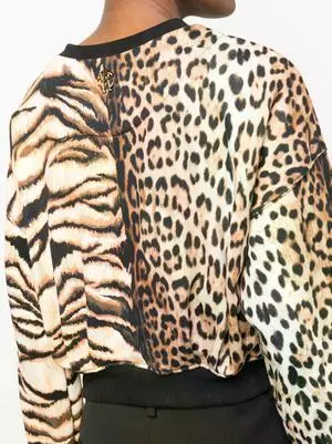 Roberto Cavalli Animal-print Long-sleeve Blouse