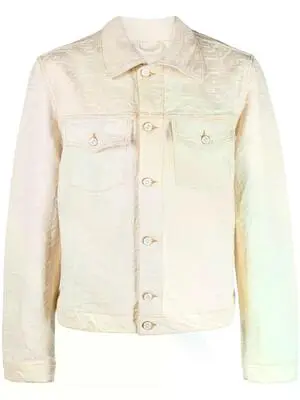 Casablanca Monogram-jacquard Denim Jacket - Neutrals