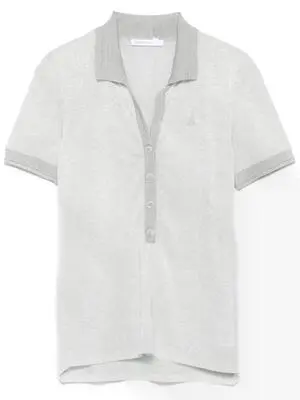 Patrizia Pepe Lurex Polo Shirt - Silver