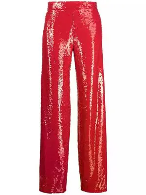 GENNY Sequinned High-waisted Straight-leg Trousers