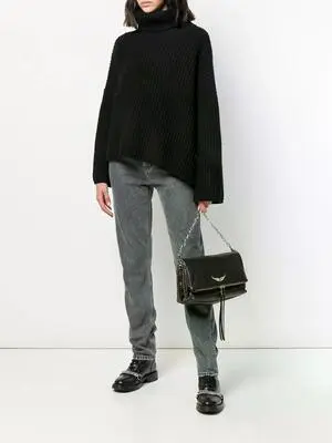 Zadig&Voltaire Rocky Foldover Crossbody Bag - Black