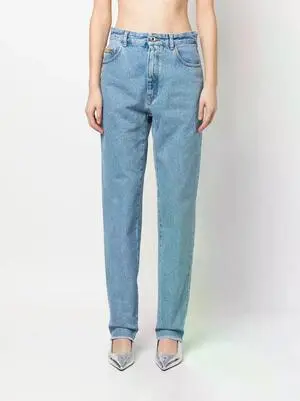 Gcds Crystal Embellished Straight Leg Jeans