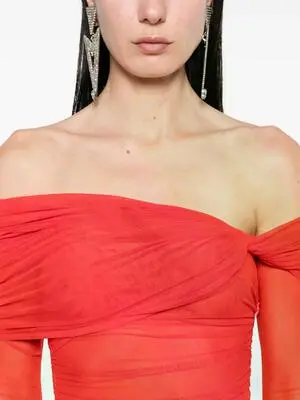 MUGLER Off-shoulder Mini Dress