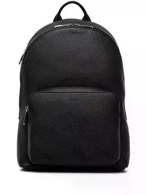 BOSS Grained Leather Backpack - Black